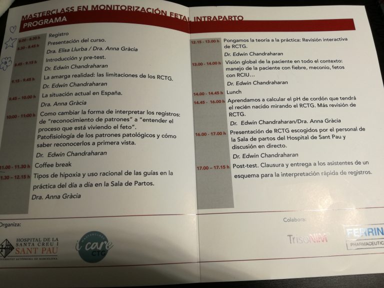 MATERCLASS RCTG- MONITORIZACIÓN FETAL. DR CHANDRAHARAN